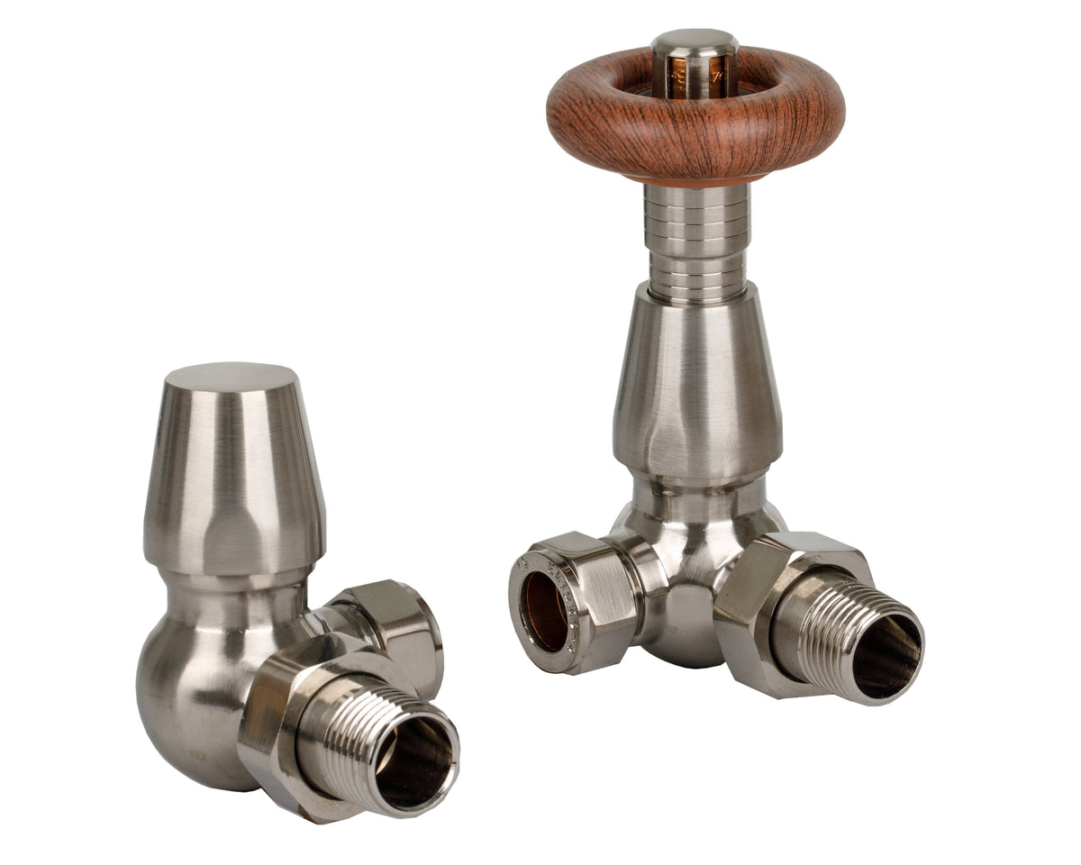 Traditional 15mm Corner TRV & lockshield - Brushed Nickel – Rob Pond Ltd